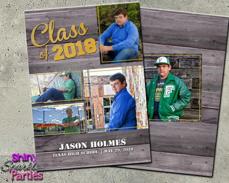 GRADUATION ANNOUNCEMENT RUSTIC Graduation Cards Goldany - Etsy