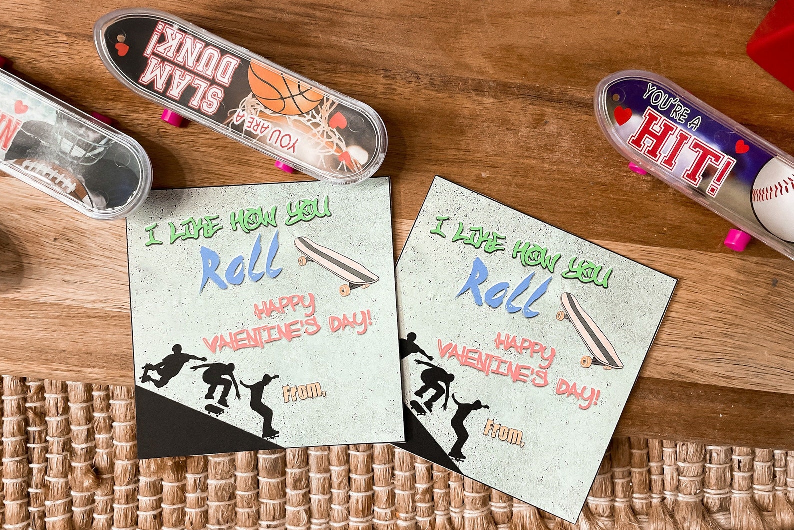 SKATEBOARDING VALENTINES Valentines for Boys Classroom - Etsy