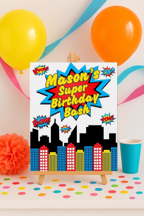 Font Comic Book Birthday Party