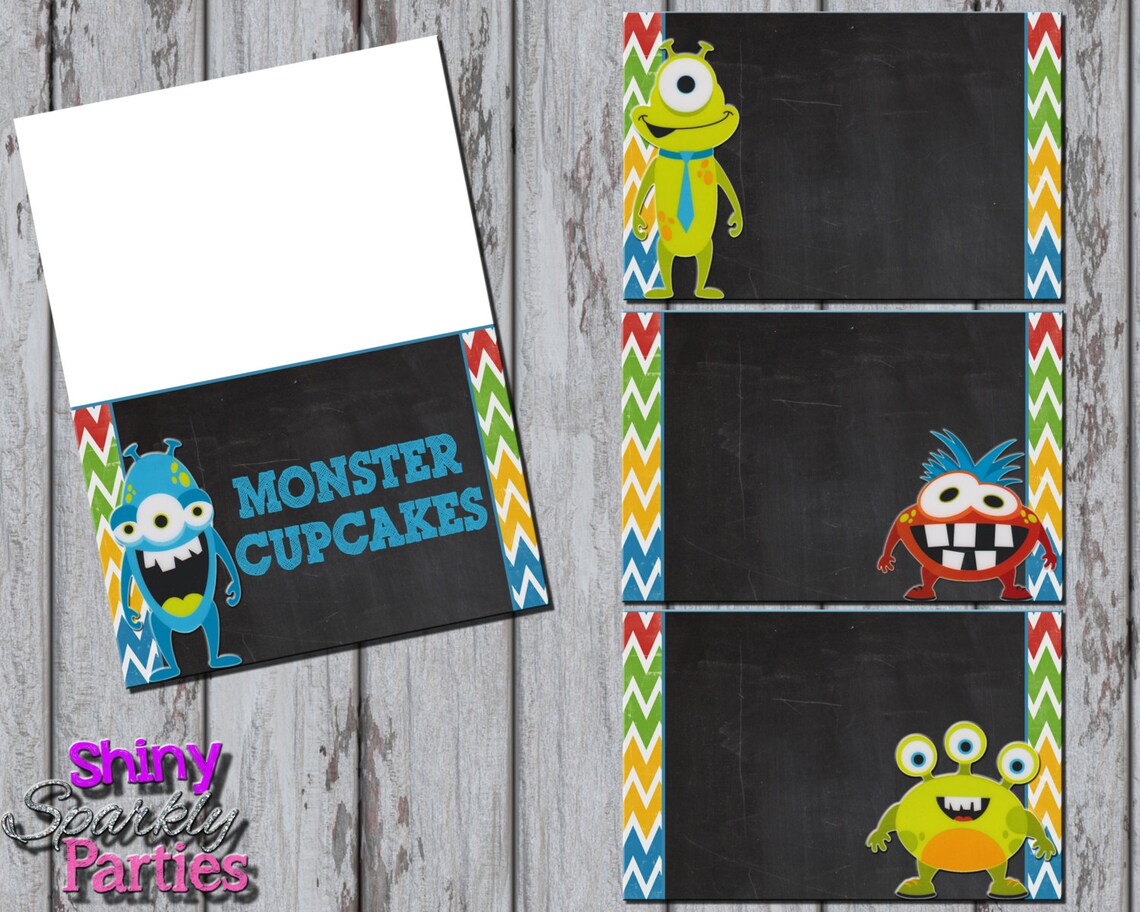 Printable MONSTER FOOD TENTS - Monster Food Labels - Monster Birthday ...