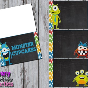 Printable MONSTER FOOD TENTS - Monster Food Labels - Monster Birthday ...