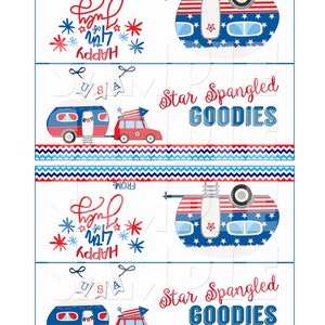 4th of July TREAT Bag TOPPERS, Star Spangled Goodies, 4th of July Bag ...
