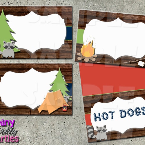 CAMPING FOOD LABELS Camping Birthday Camping Party - Etsy