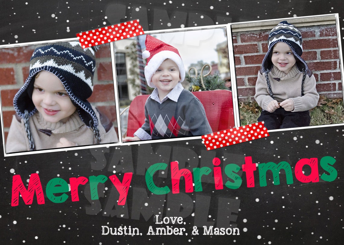 CHRISTMAS PHOTO CARD Christmas Card Holiday Card Merry - Etsy