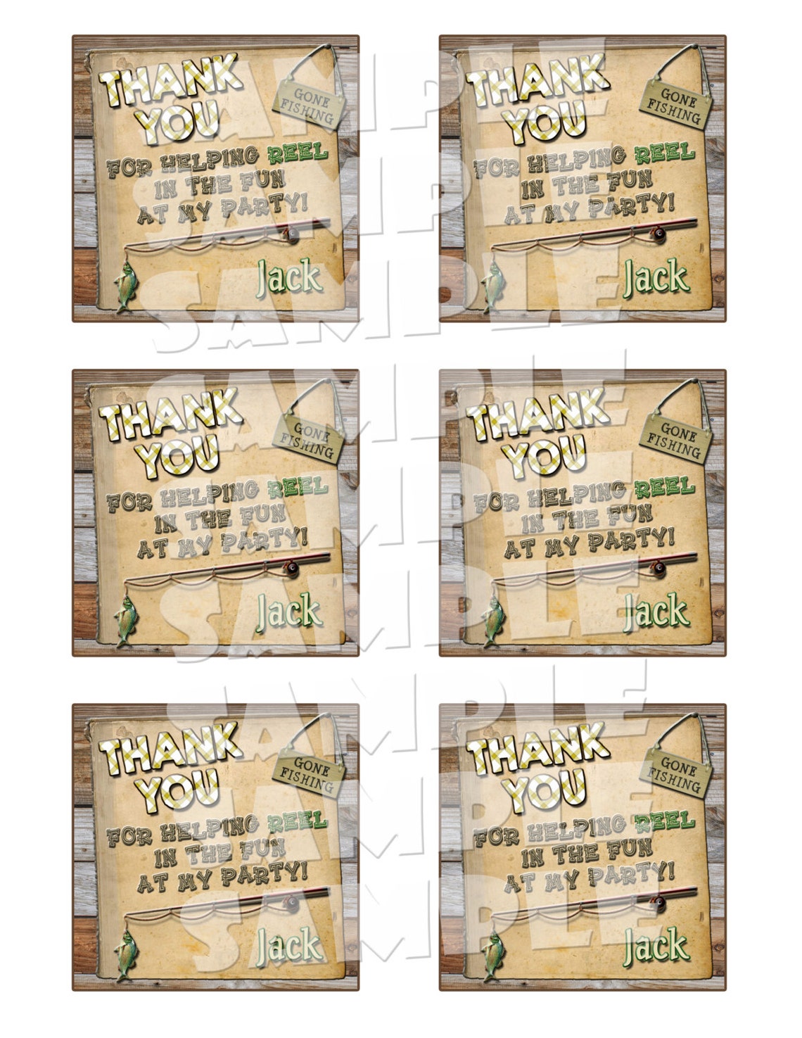 FISHING FAVOR TAGS - Fishing Party Favor Tags - Fishing Birthday Favor ...