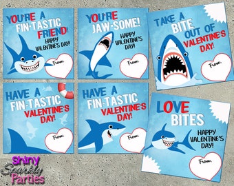 INSTANT DOWNLOAD Printable Classroom Shark Valentines Cards - Etsy