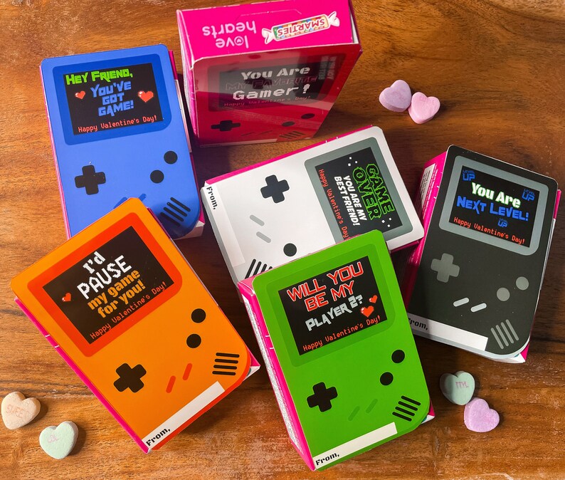 VIDEO GAME VALENTINES, Gaming Valentine Cards, Boys Valentines, Gamer ...