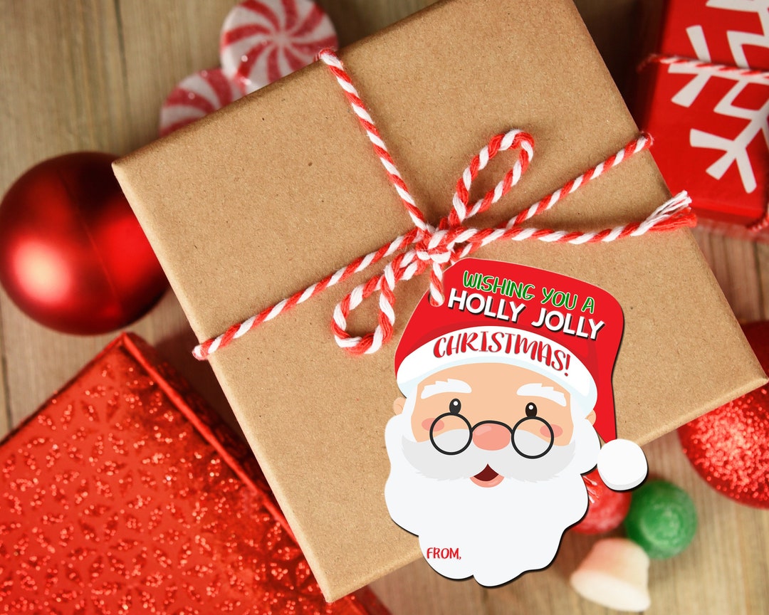 SANTA CHRISTMAS Gift TAGS, Holiday Gift Tags, Tags for Gifts, Diy ...