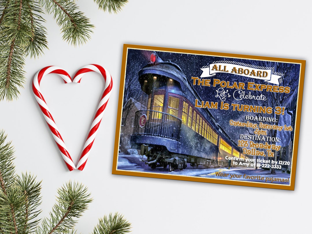 POLAR EXPRESS INVITATION, Polar Express Birthday Invite, Christmas ...