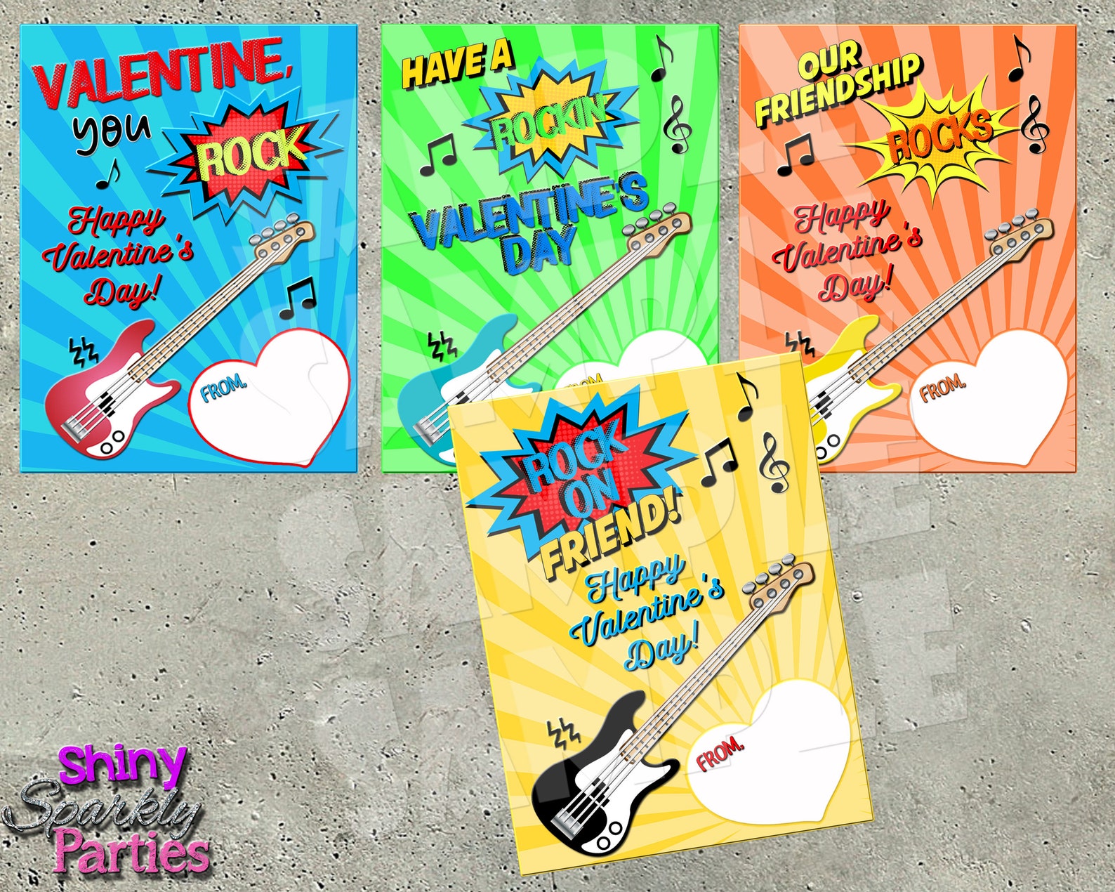 ROCKSTAR VALENTINES, Guitar Valentine Cards, Pop Rocks, Valentines for ...