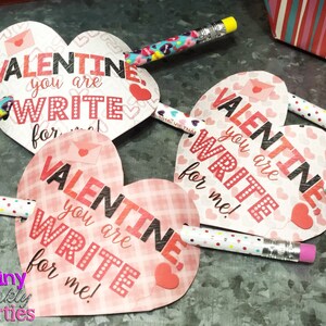 PENCIL VALENTINES - Heart Valentine Cards - Valentines for School ...