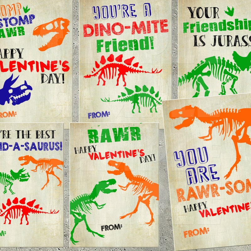 Dinosaur Valentine - Etsy