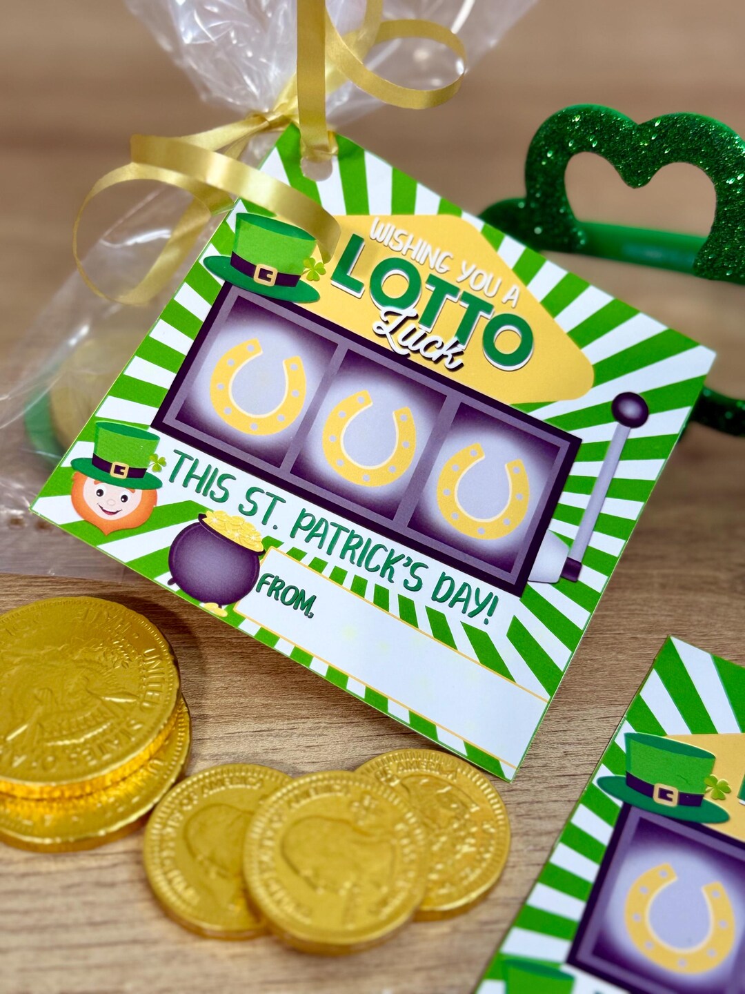 St. Patrick's Day Tags, Wishing You A Lotto Luck, Lottery Ticket Gift ...