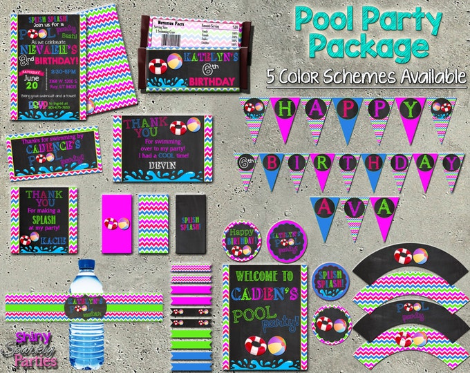 POOL PARTY PACKAGE Pool Party Printables Pool Party Birthday - Etsy