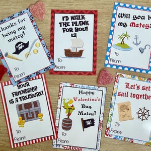 PIRATE VALENTINE CARDS - Boy's Valentines - Diy Valentine's Day Cards ...