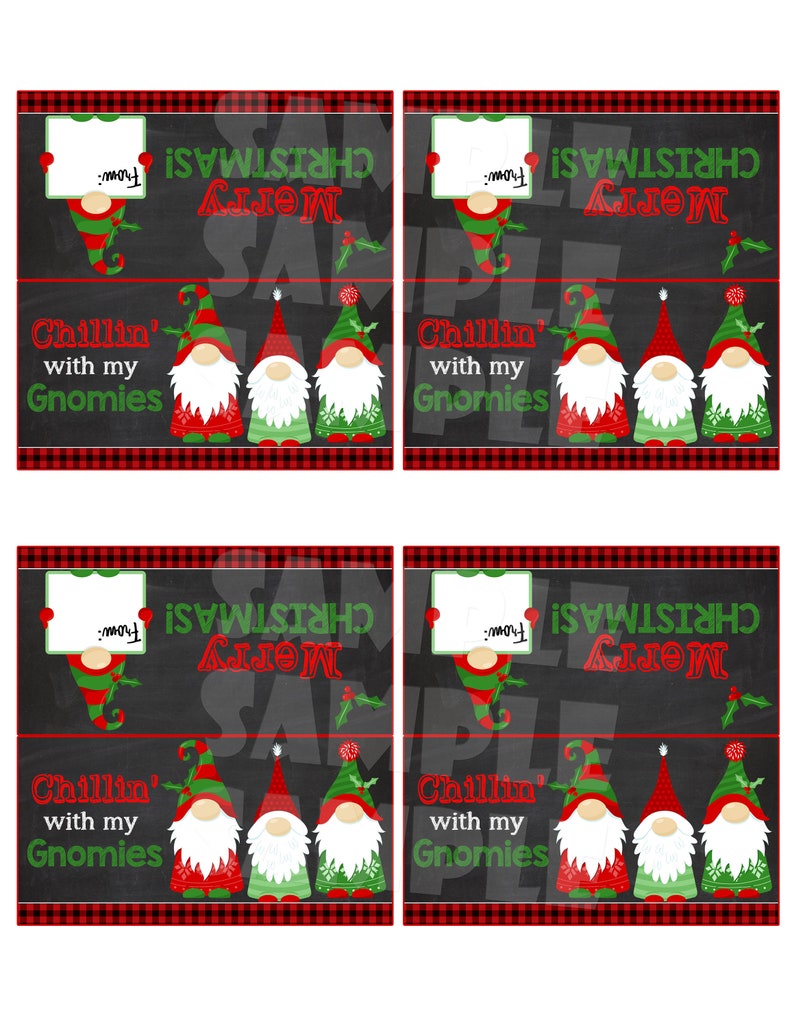 GNOME TREAT Bag TOPPERS Christmas Bag Toppers Classroom | Etsy