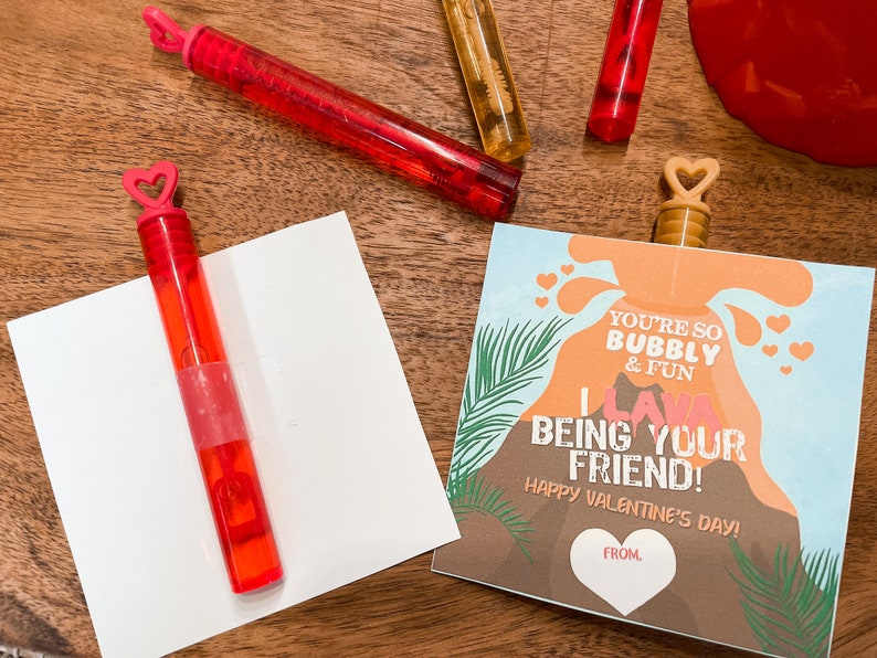 Volcano Valentine Tags I Lava Being Your Friend Classroom - Etsy