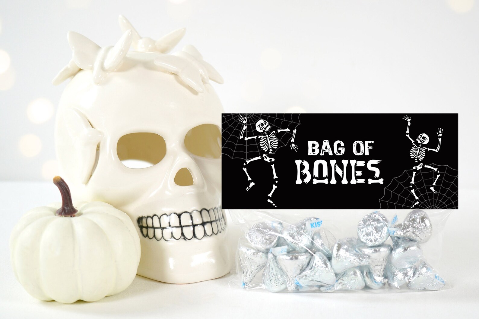 Bag of Bones TREAT Bag TOPPERS Halloween Bag Toppers - Etsy