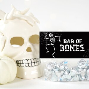 Bag of Bones TREAT Bag TOPPERS, Halloween Bag Toppers, Skeleton, Gift ...