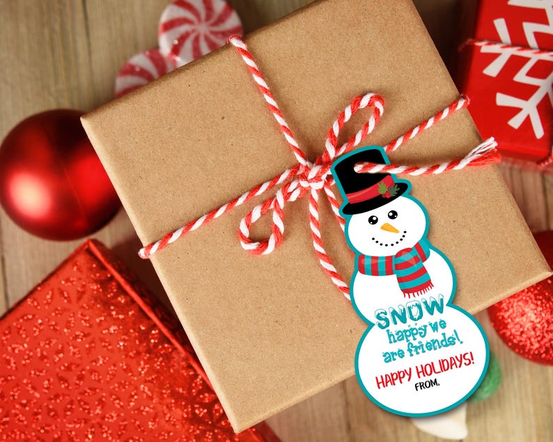 Printable Christmas Gift Tags – Snowman “snow Happy We Are Friends ...
