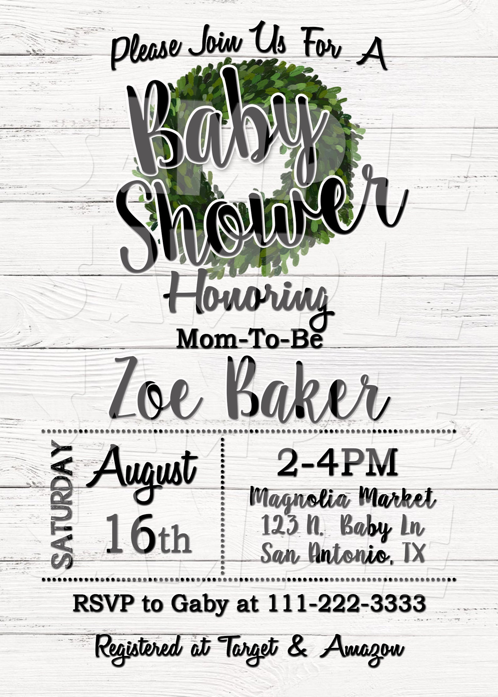 FARMHOUSE BABY SHOWER Invitation Rustic Shower Invite - Etsy