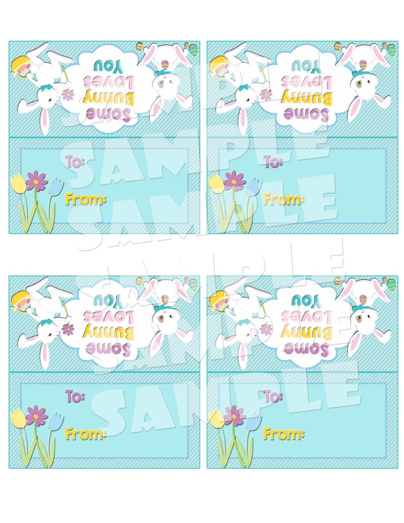 Printable EASTER TREAT BAG Toppers Some Bunny Loves You | Etsy