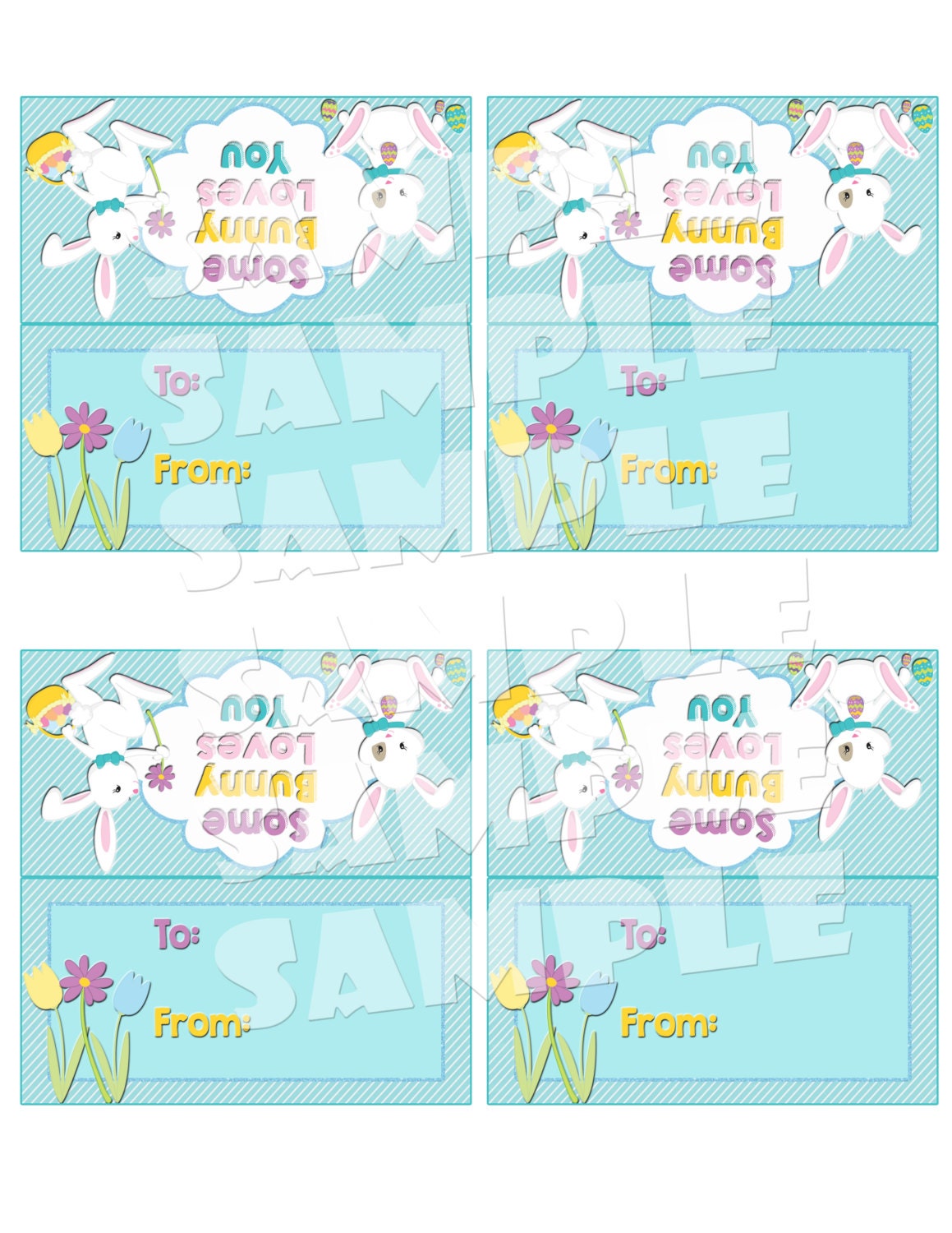 Printable EASTER TREAT BAG Toppers - Some Bunny Loves You Treat Bag ...