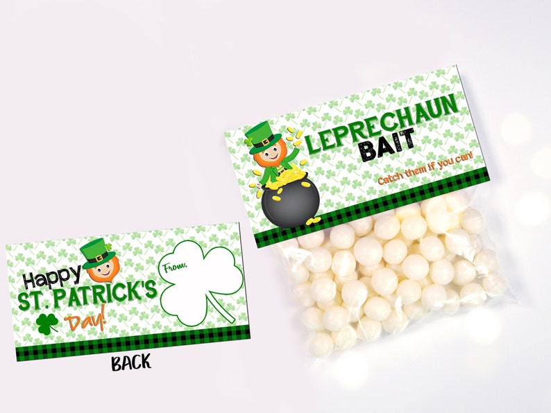 St. PATRICK'S DAY Treat Bag TOPPERS Leprechaun Bait Tags - Etsy