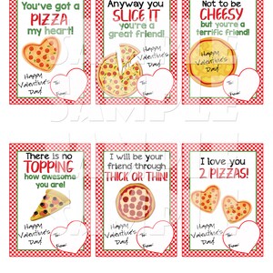 PIZZA VALENTINE CARDS - Classroom Valentines, Food Valentine Card ...