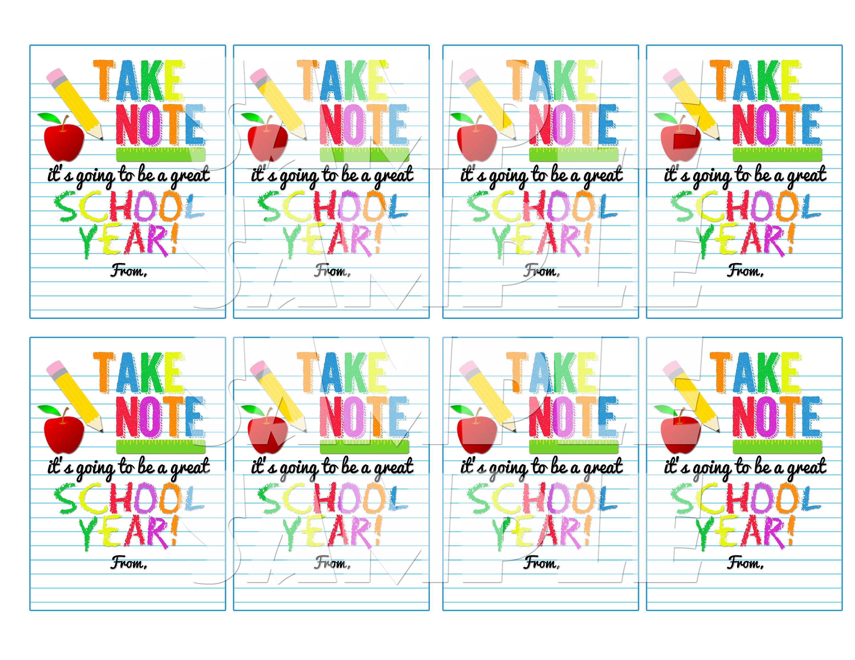 Welcome Back to School Tag, Happy First Day of School Gift Tag ...