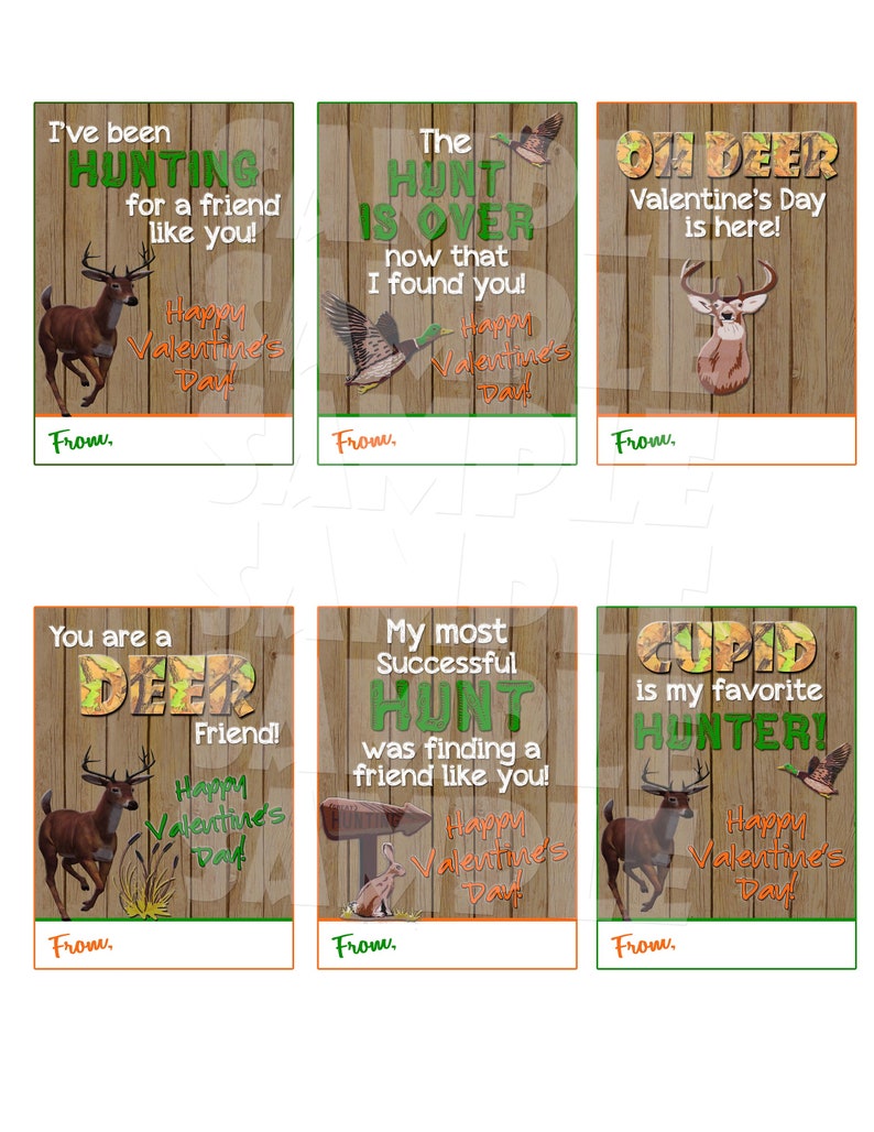 HUNTING VALENTINE CARDS Camo Valentines Valentines for Boys | Etsy