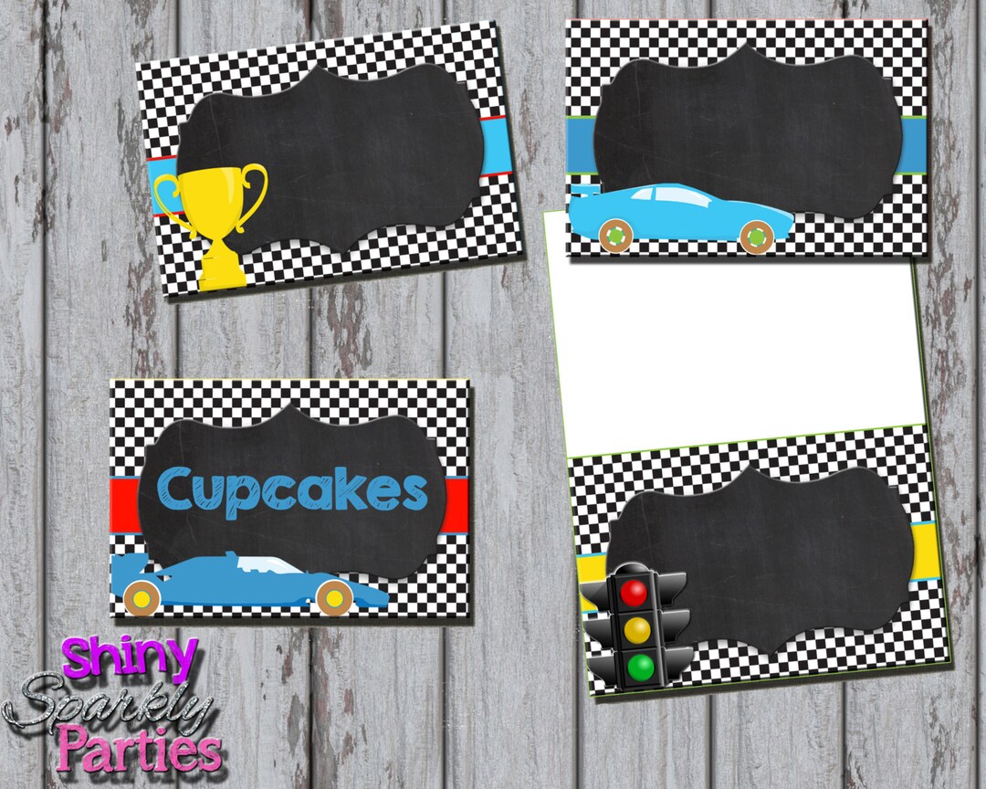 RACE CAR FOOD Tents, Racing Buffet Labels, Race Car Food Station Signs ...