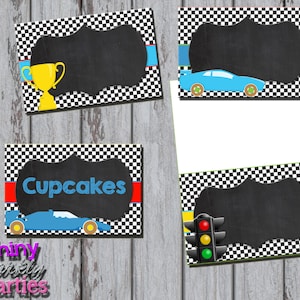 RACE CAR FOOD Tents, Racing Buffet Labels, Race Car Food Station Signs ...