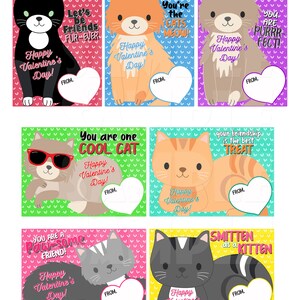 CAT VALENTINE CARDS - Classroom Valentines, Kitten Valentine Card ...