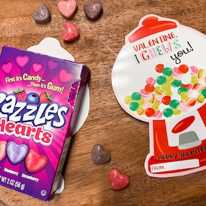 Gumball Machine Tags, Bubble Gum Valentines, Boy Girl Kids Classroom ...