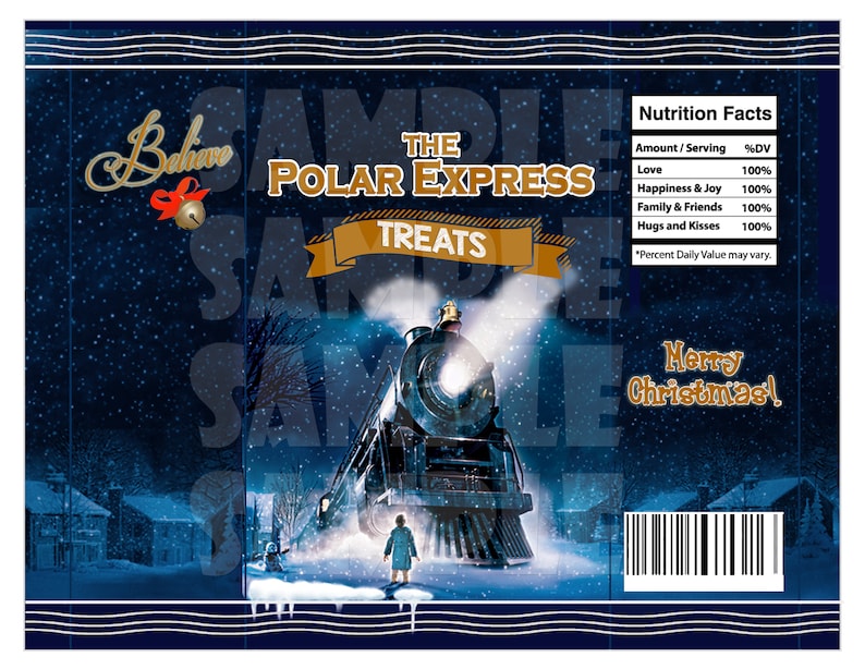 POLAR EXPRESS CHIP Bags Christmas Chip Labels Polar Express - Etsy
