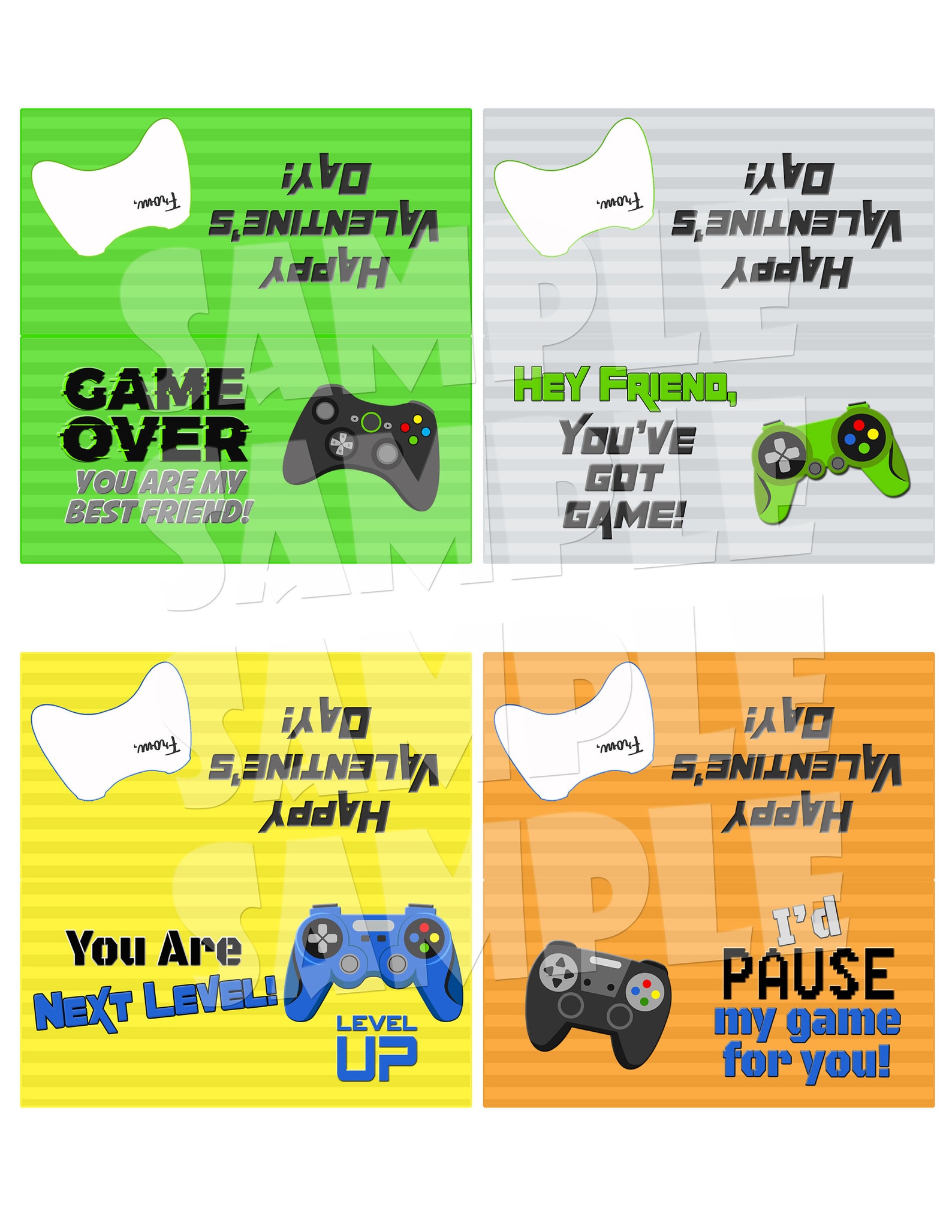 GAMING Treat Bag TOPPERS Valentine Bag Toppers Classroom | Etsy