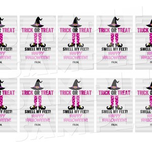 Trick or Treat Smell My Feet Gift Tags, Halloween Pedicure Gift Tags ...