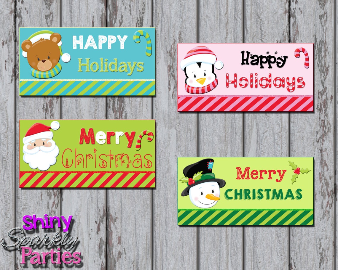 CHRISTMAS TREAT BAG Toppers, Etiquetas de regalo de Navidad para bolsas ...