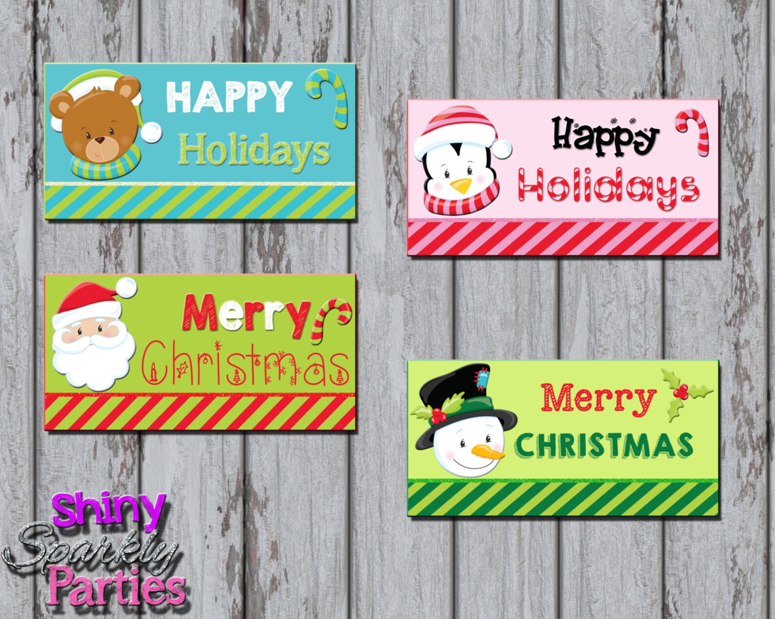 CHRISTMAS TREAT BAG Toppers, Christmas Gift Tags for Bags, Holiday ...