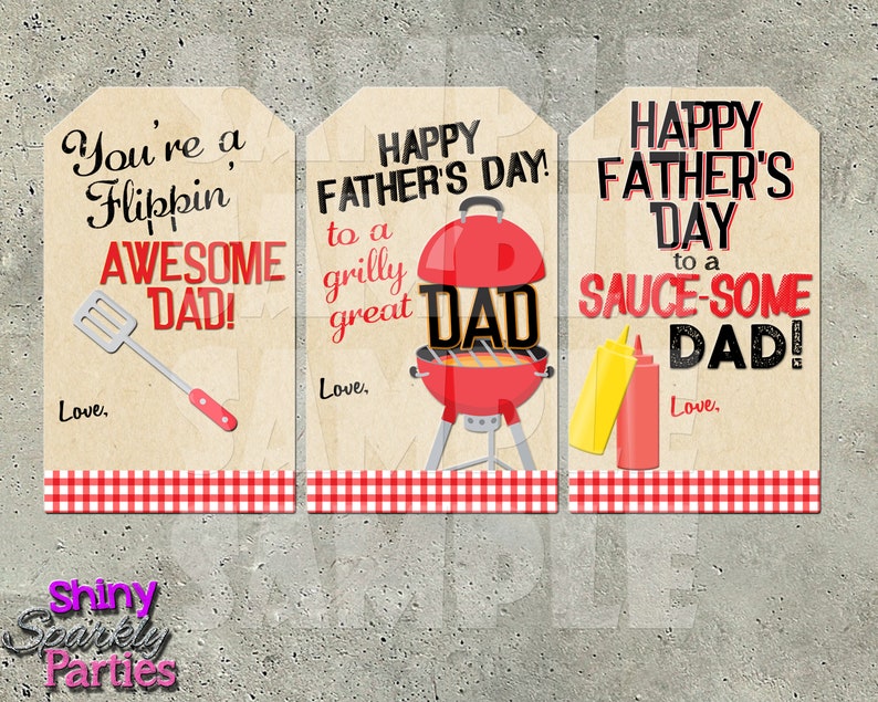 FATHER'S DAY Gift TAGS, Bbq Tags, Happy Father's Day, Grilling Tags ...