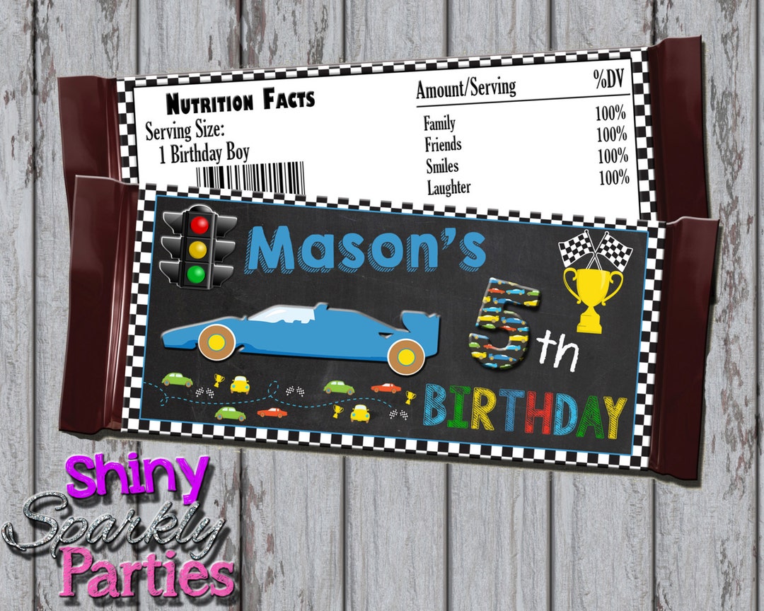 RACE CAR Candy Bar WRAPPERS, Racing Birthday, Race Car Party Favors ...