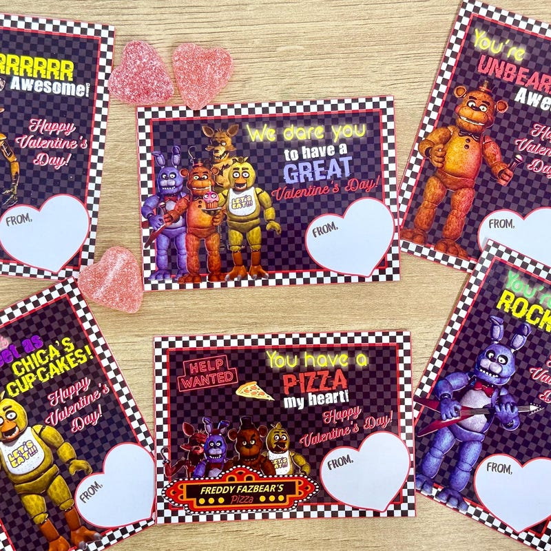 Five Nights at Freddys Valentines Day Cards - Etsy