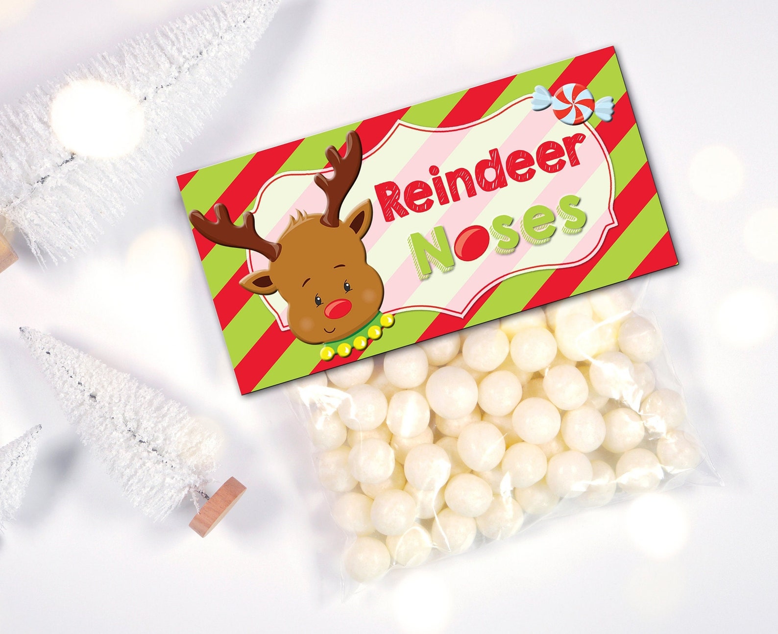 REINDEER NOSES TREAT Bag Toppers Christmas Treat Bag Toppers - Etsy