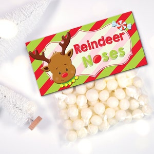 REINDEER NOSES TREAT Bag Toppers, Christmas Treat Bag Toppers, Holiday ...