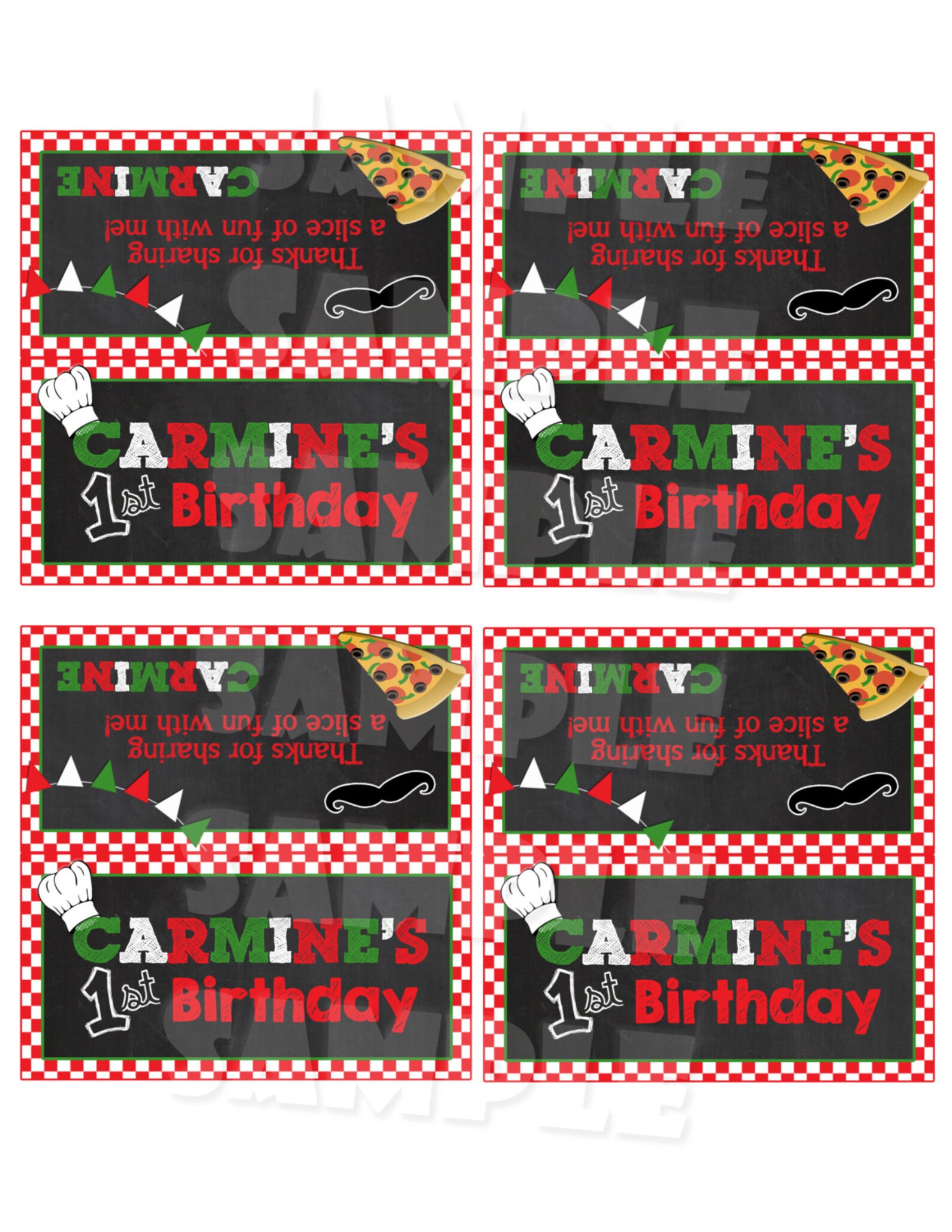 PIZZA TREAT Bag TOPPERS Pizza Party Treat Bag Toppers Pizza - Etsy