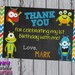 MONSTER THANK YOU Card, Little Monster Card, Monster Birthday, Monster ...