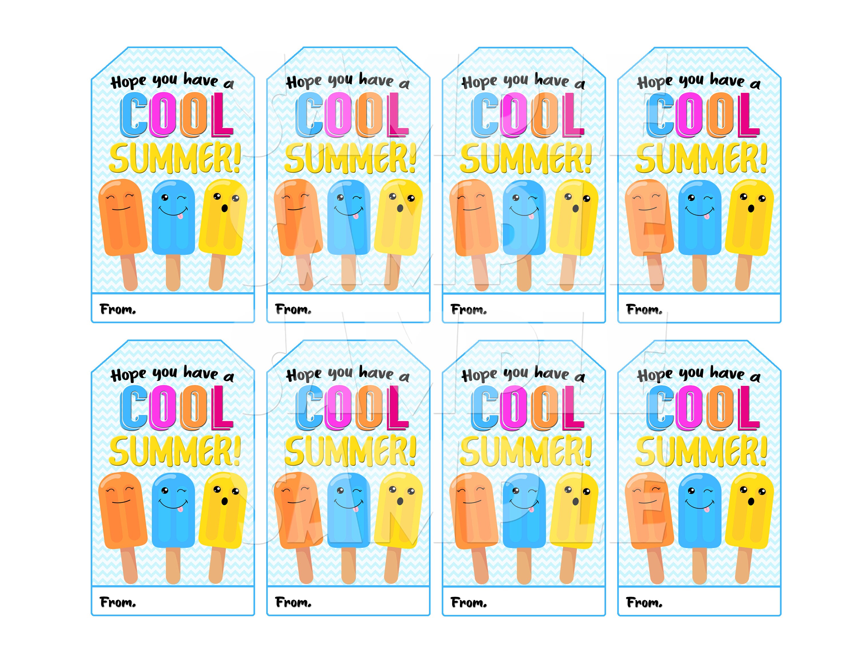 End of School Year Tag, Student Gift, Popsicle Gift Tag, School Class ...