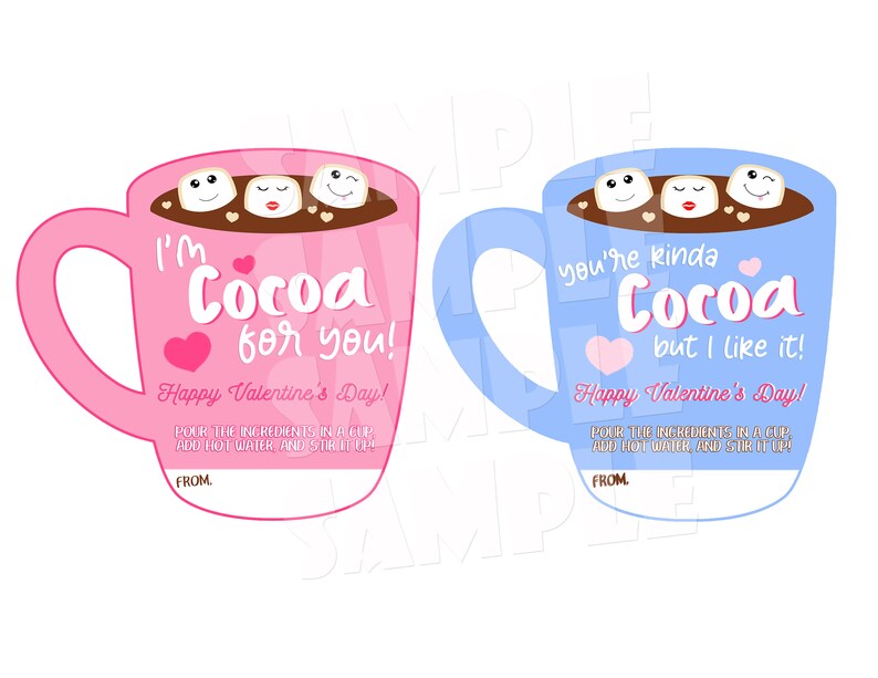 Valentines Hot Chocolate Tags, Valentine's Day Classroom Gift, Hot ...