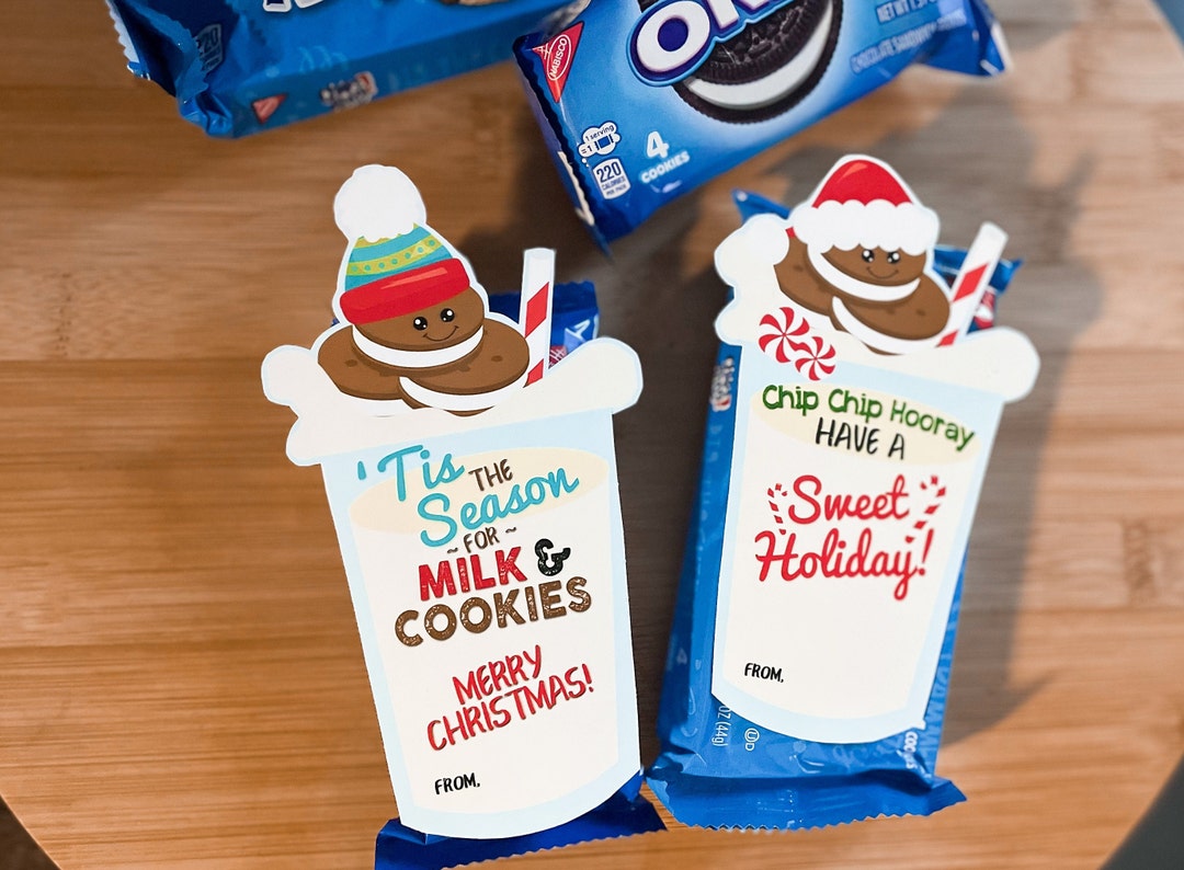Milk & Cookies Christmas Tag, Cookie Holiday Tag, Milk and Cookies ...